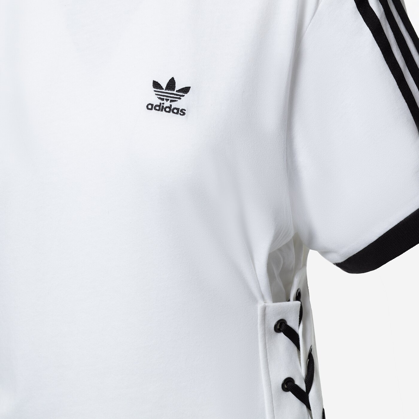 Adidas T Krekls Laced Tee Hk5062 Sievietēm Krāsa Balta Stilīgi T Krekli